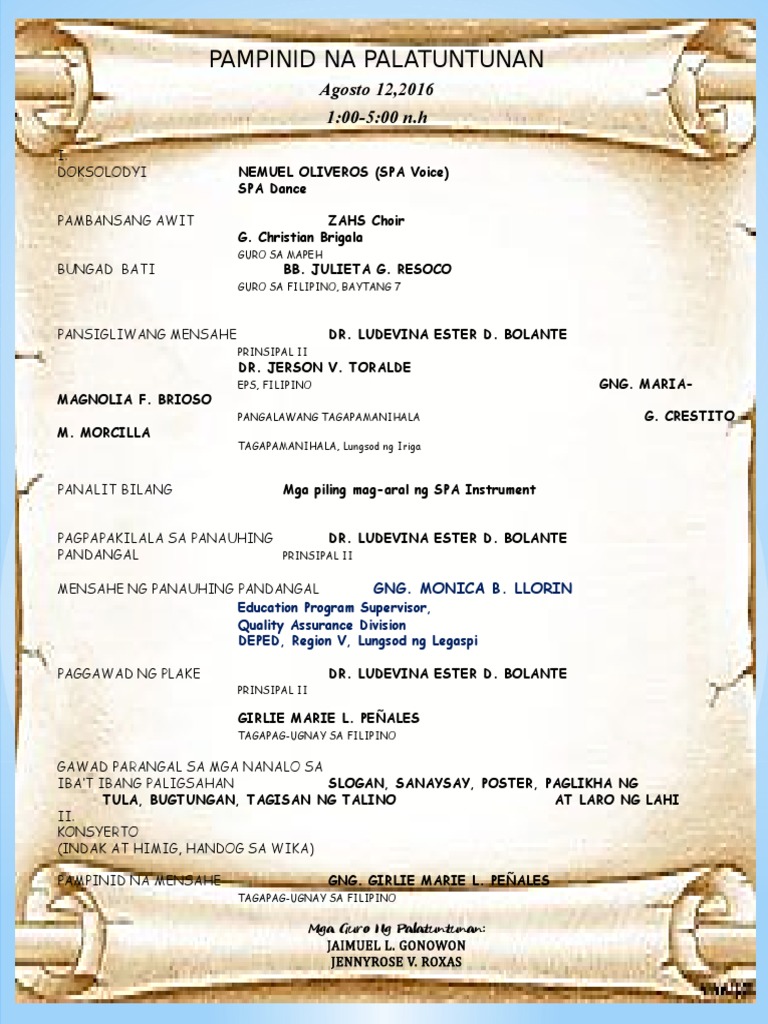 Program Buwan NG Wika | PDF