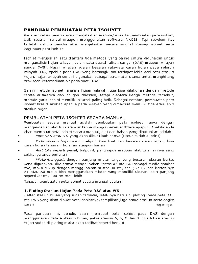 Panduan Pembuatan Peta Isohyet | PDF