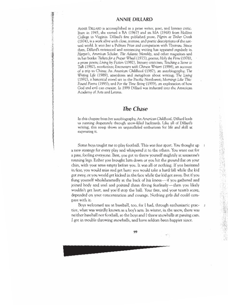 An American Childhood The Chase Annie Dillard | PDF