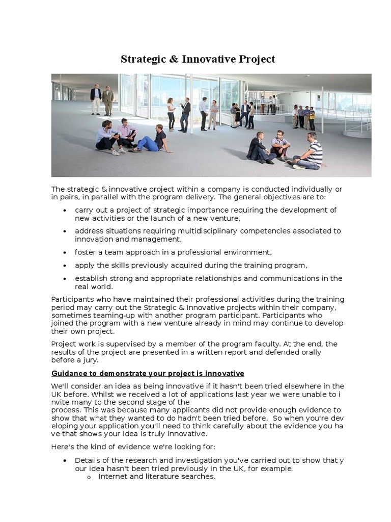 Strategic & Innovative Project | PDF | Innovation | Competence (Human ...