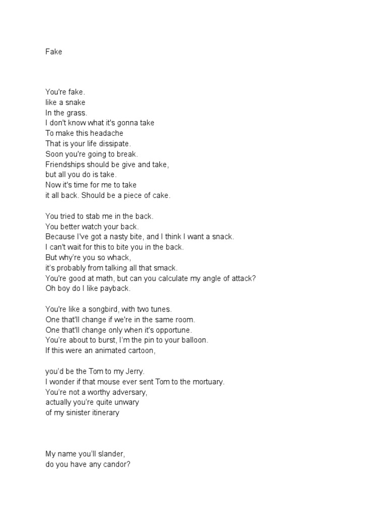 Fake | PDF | Poetry