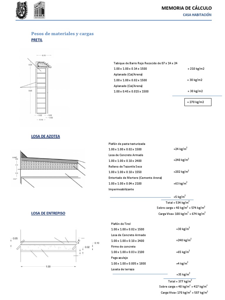 Pesos de Materiales y Cargas PDF | PDF | edificio | Material compuesto