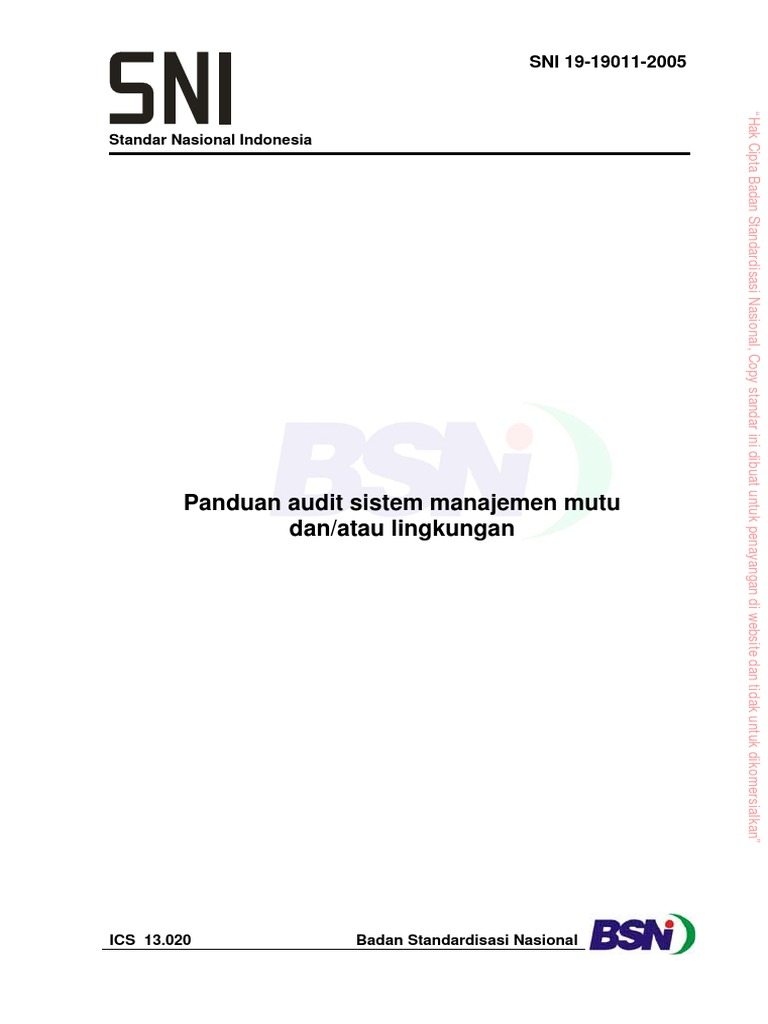 Sni 19 19011 2005 Panduan Audit Bsn Pdf Pdf