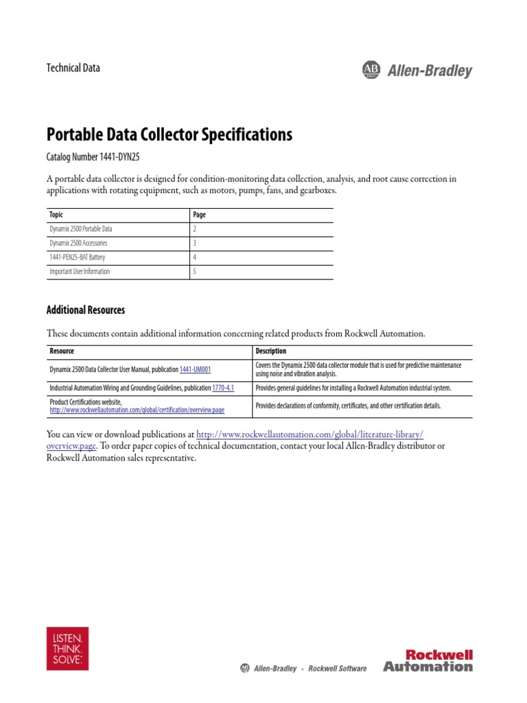 Dynamix 2500 Technical Spec | PDF | Hertz | Automation