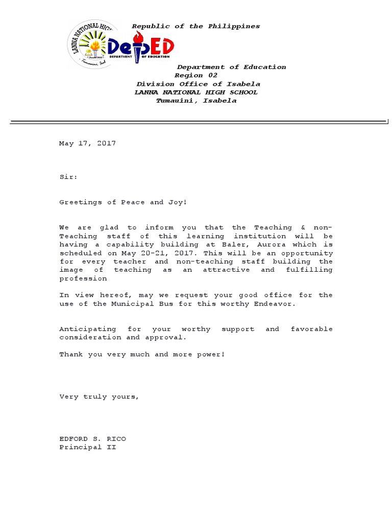Field Trip Letter | PDF