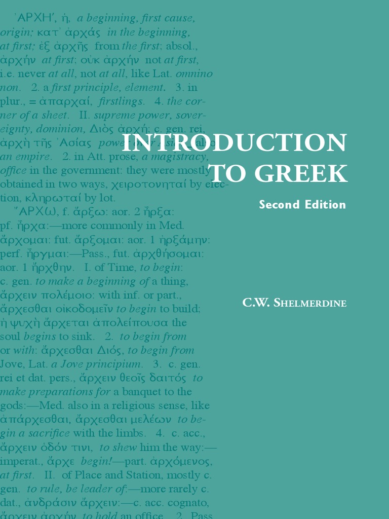 Introduction To Greek Shelmerdine PDF | PDF | Verb | Syntactic ...