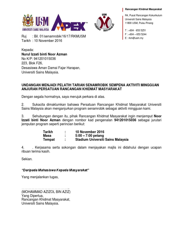Contoh Surat Rayuan Desasiswa Usm - RudyrosGibbs