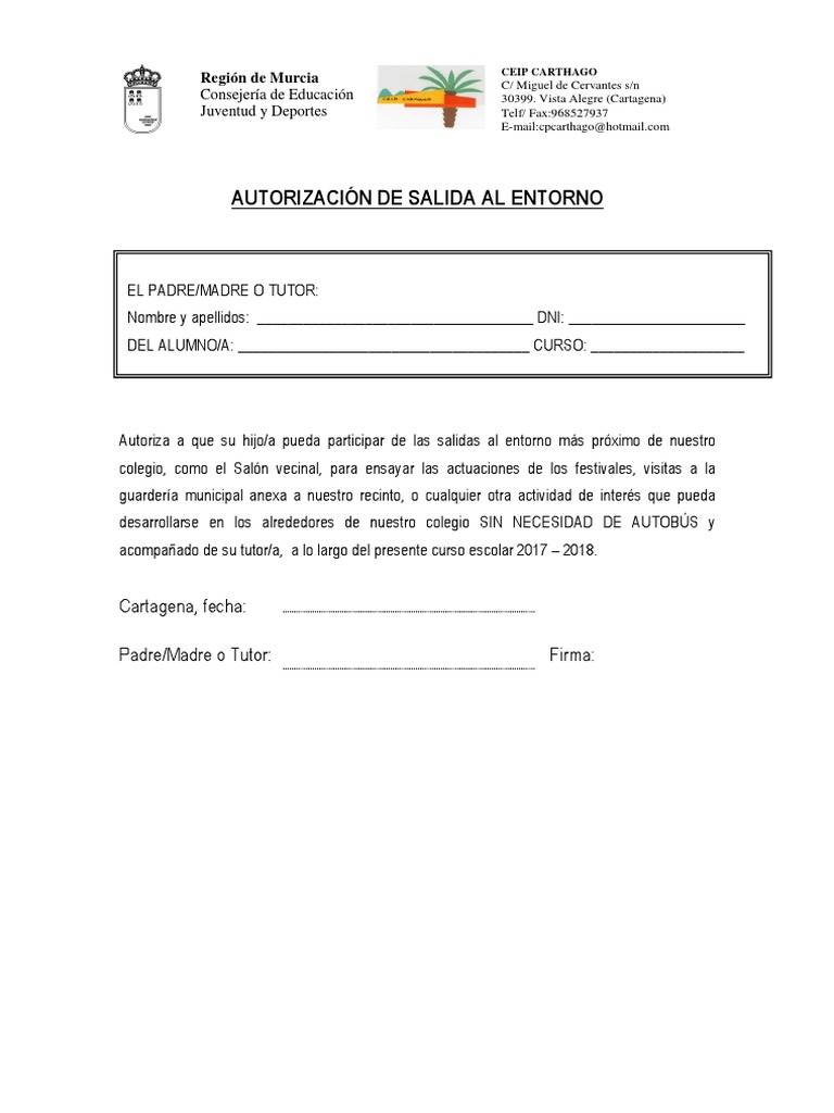 Autorizacion Salida Entorno | PDF | Ciencias sociales | Bienestar Autorizacion Salida Entorno | PDF | Ciencias sociales | Bienestar