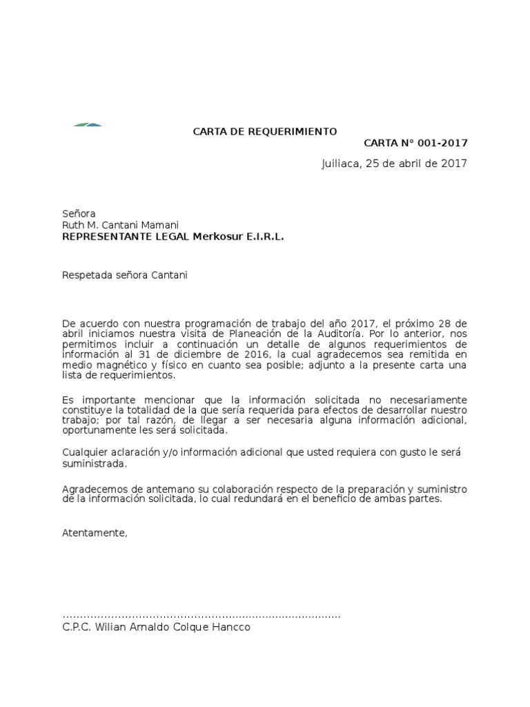 Escrito Respuesta A Un Requerimiento