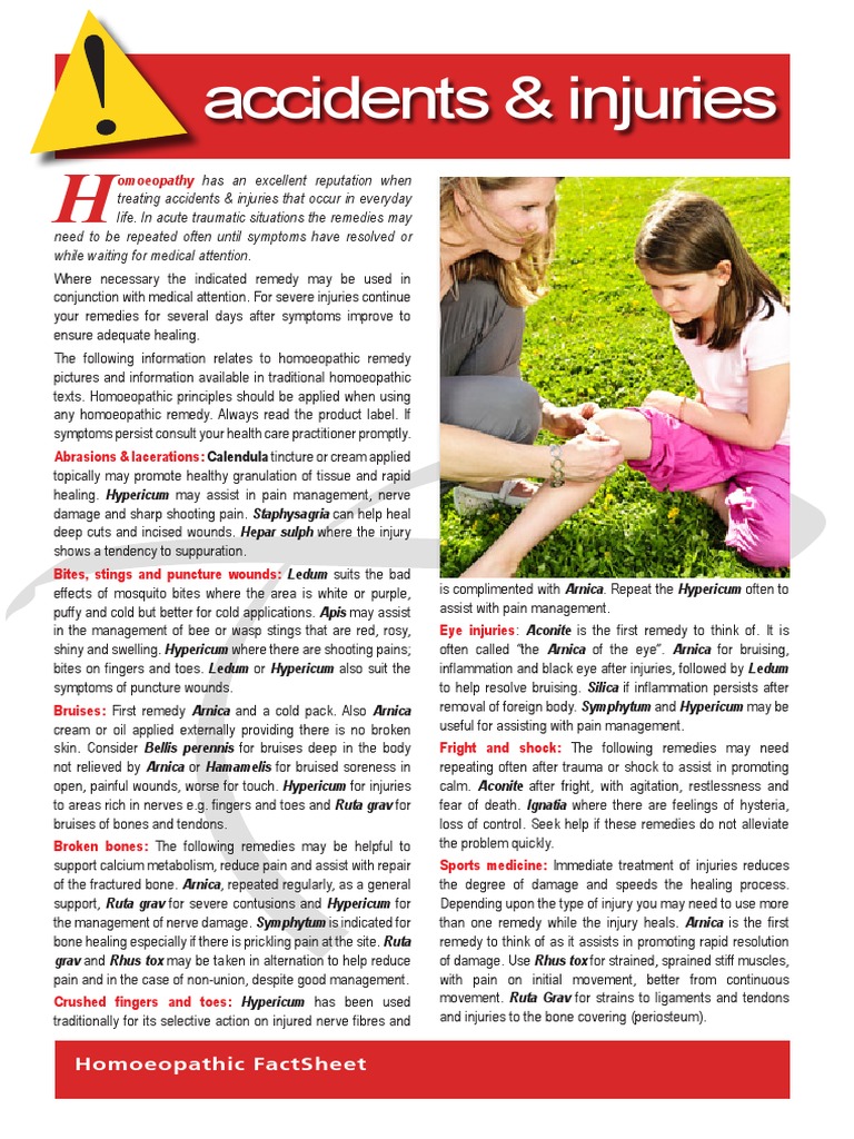 Accidents Fact Sheet | PDF | Pain | Wound
