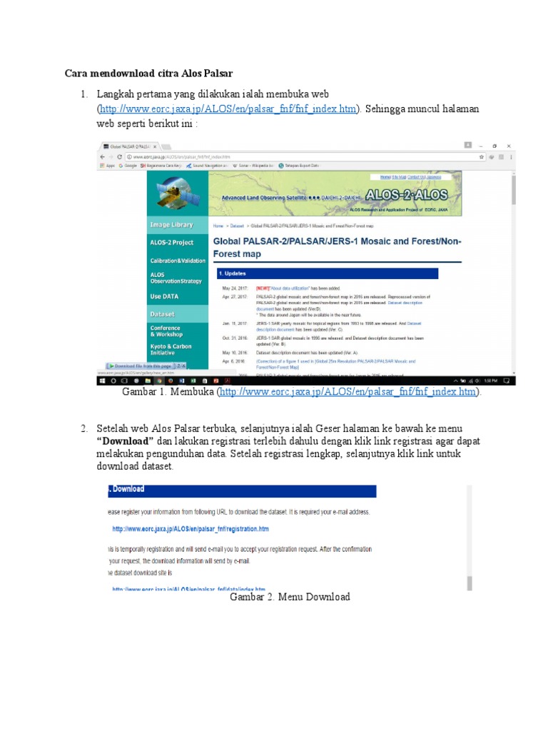 Cara Download Citra Alos Palsar | PDF