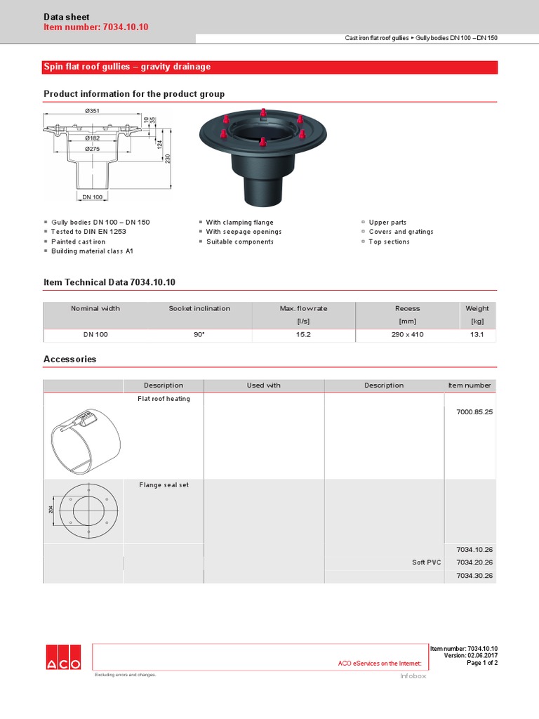 Datasheet 70341010 ACO-HT en | PDF | Roof | Engineering