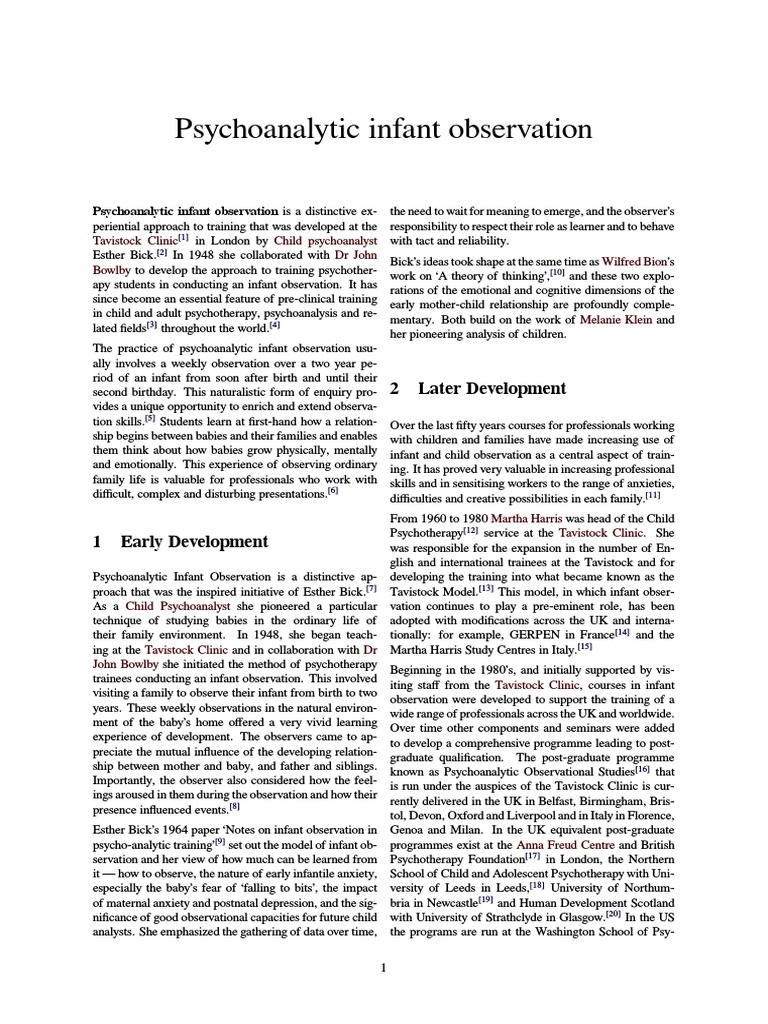 Psychoanalytic Infant Observation | PDF | Interpretation (Philosophy ...