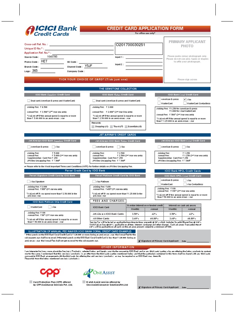 Credit Card Application Form | Credit Card | Financial Transaction