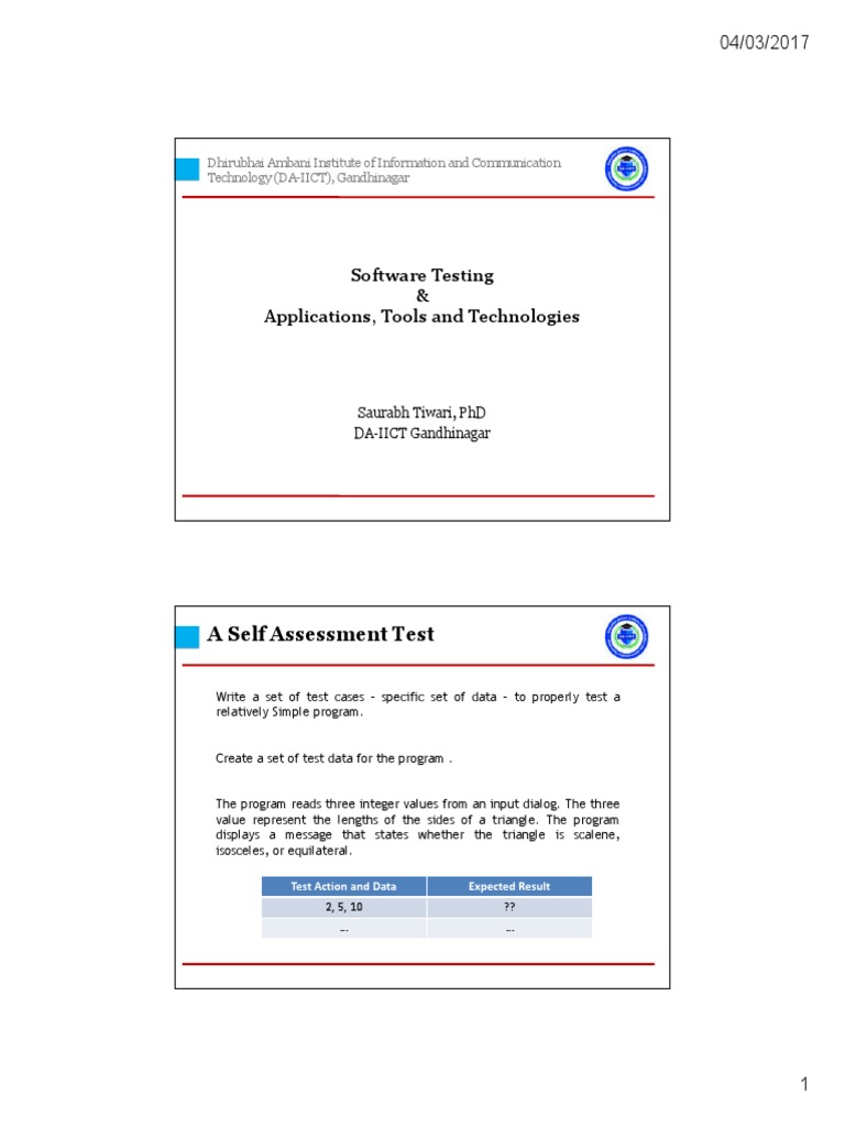 Lecture Software Testing And Applications Pdf Software Bug 3390