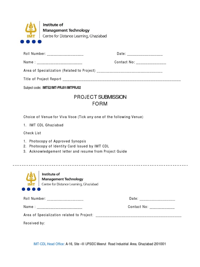Project Submission Form Template | PDF | Career & Growth