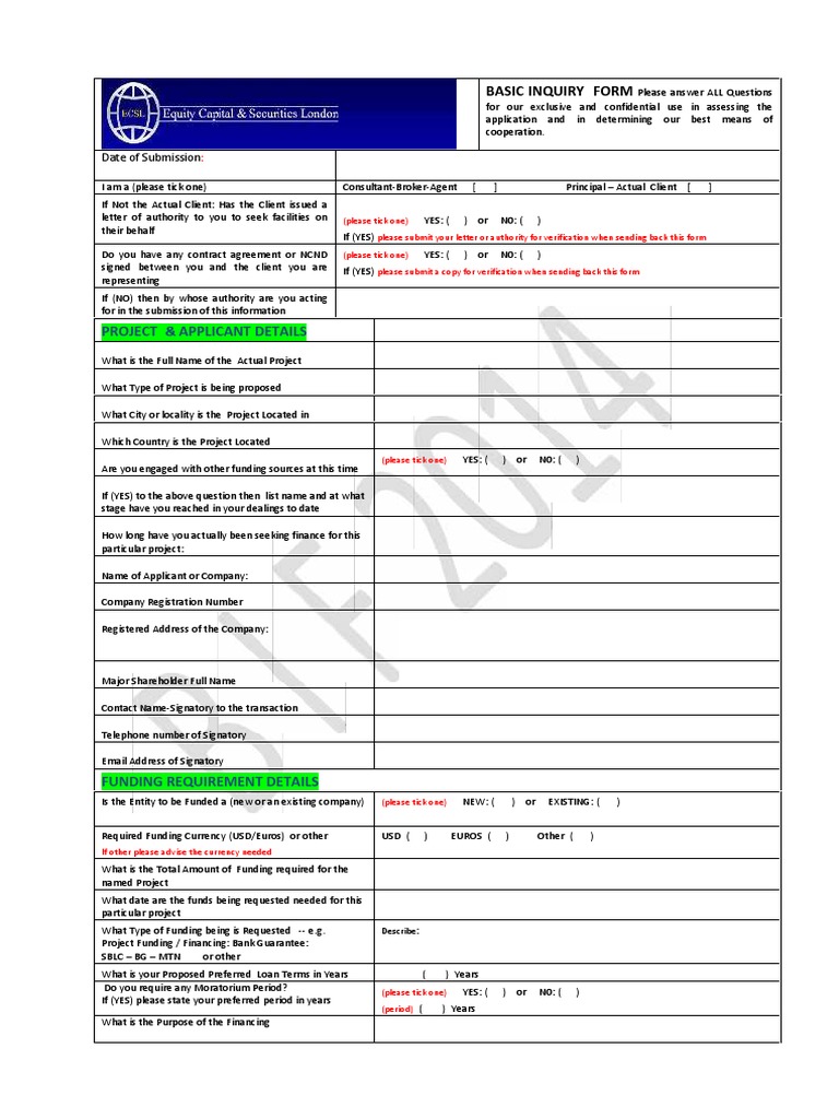 Basic Information Form (BIF) | PDF | Loans | Banks