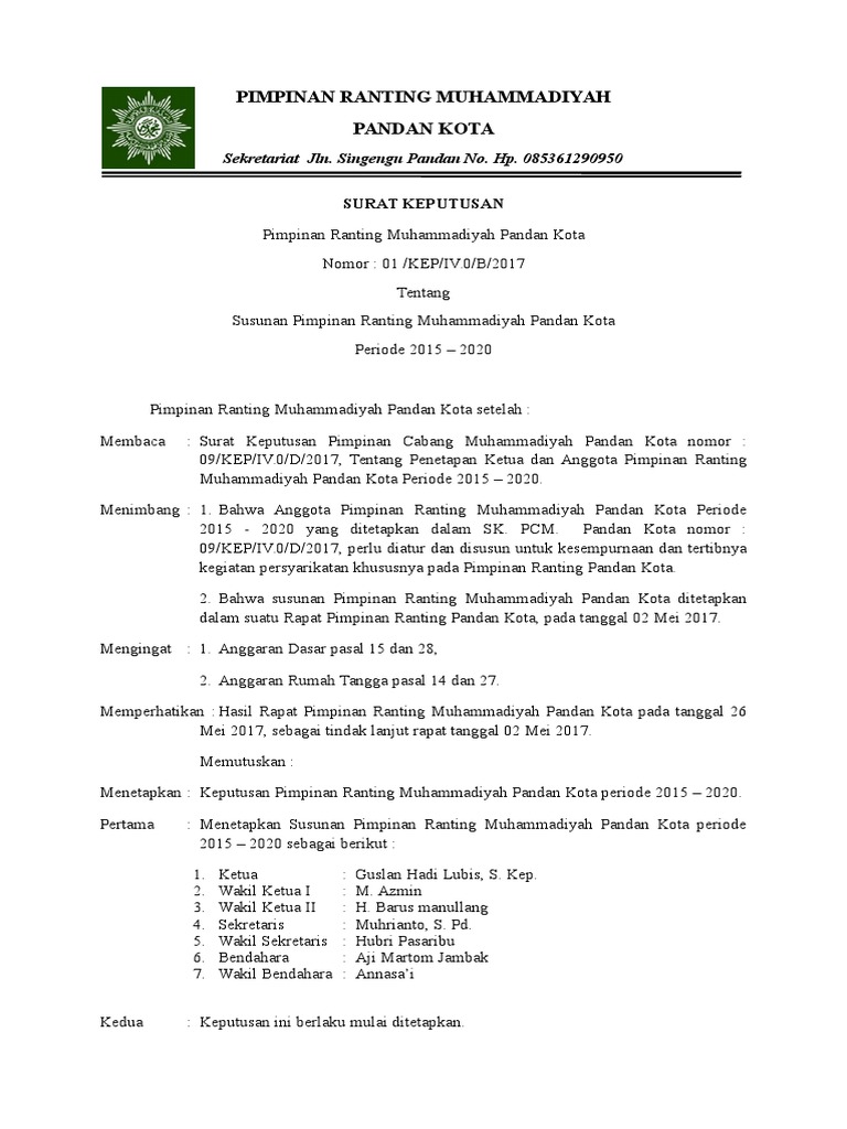 Pimpinan Ranting Muhammadiyah