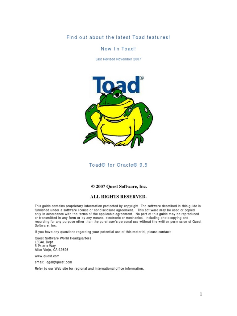 Toad PDF | PDF | Oracle Database | Keyboard Shortcut