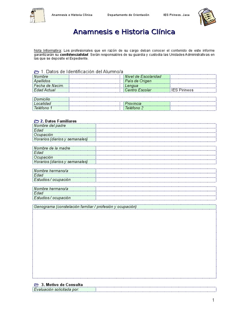 Anamnesis e Historia Clínica | Historial médico | Adultos
