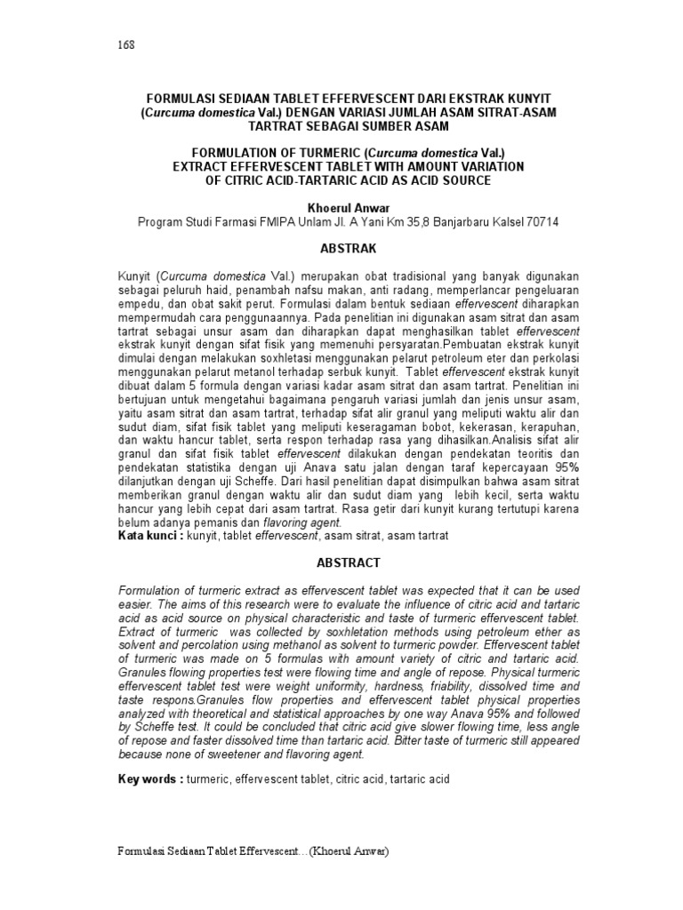 Formulasi Sediaan Tablet Effervesent Pdf Pdf