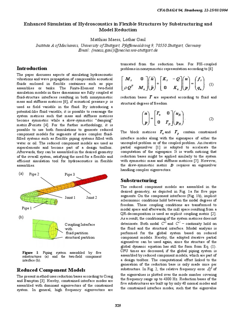 Enhanced Simulation of Hydroacoustics in Flexible Structures by Substructuring and Model ...