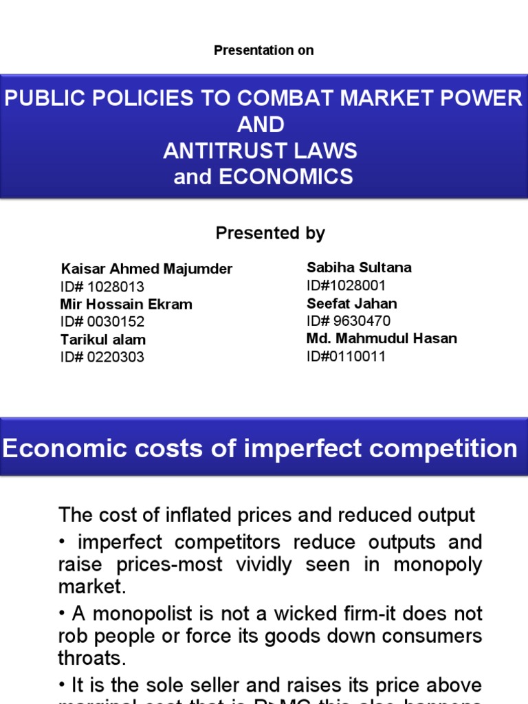 Antitrust Policies and Market Power | PDF | Business | Monopoly