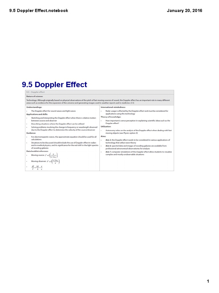 9.5 Doppler Effect | PDF | Doppler Effect | Natural Philosophy