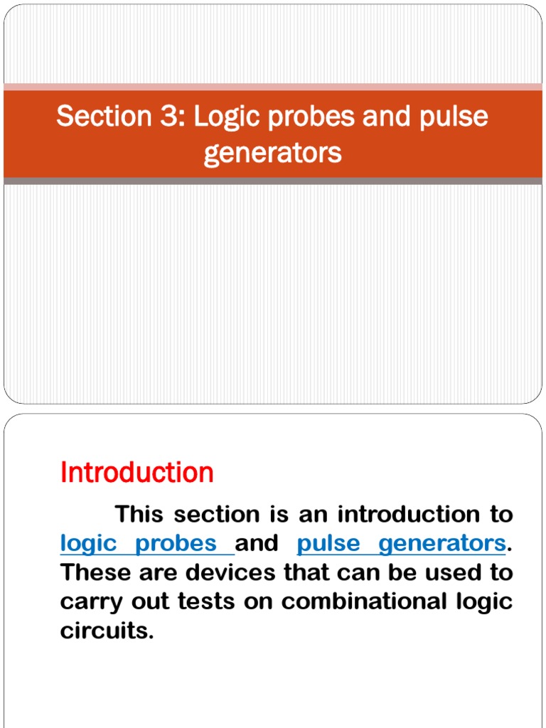 Section 3: Logic Probes and Pulse Generators | PDF