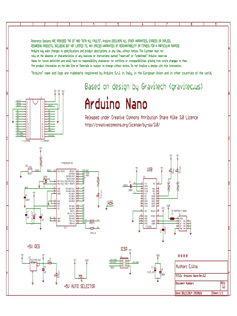 Arduino Nano Rev3.2 SCH | PDF