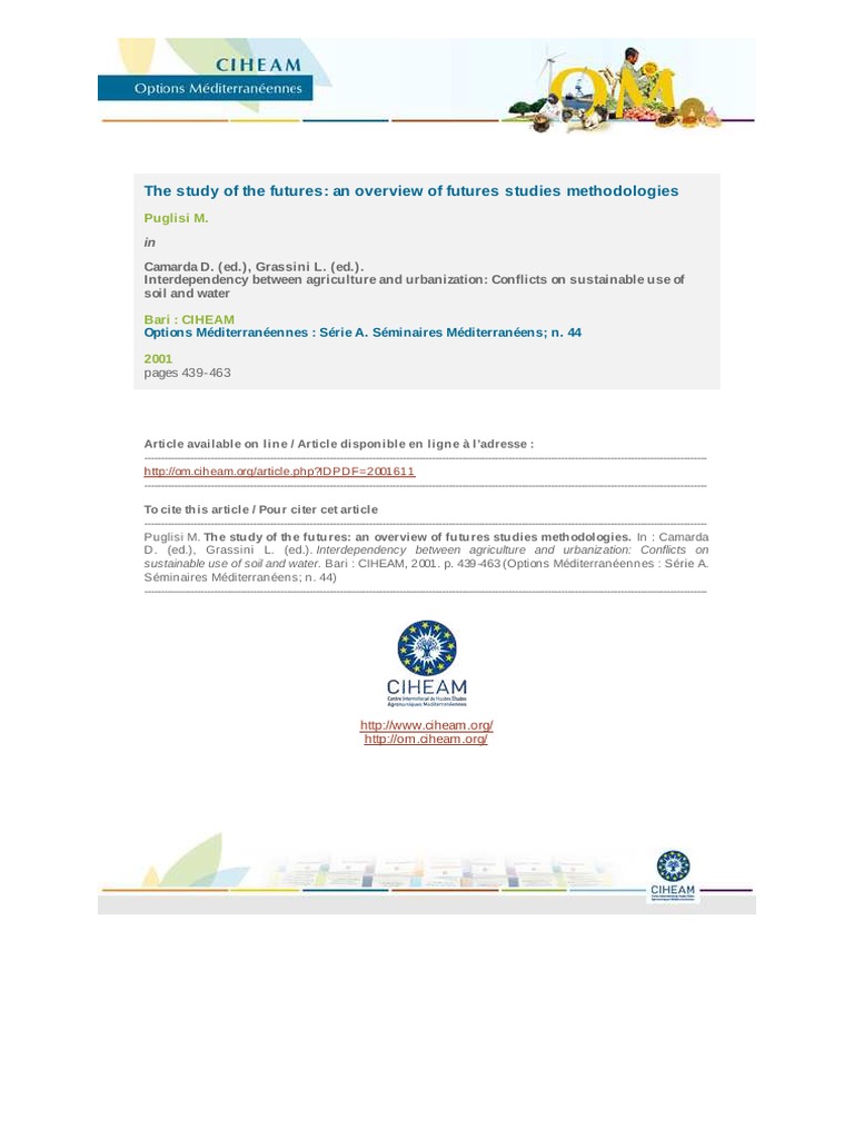 Overview of Futures Studies Methods | PDF | Forecasting | Linear Trend ...