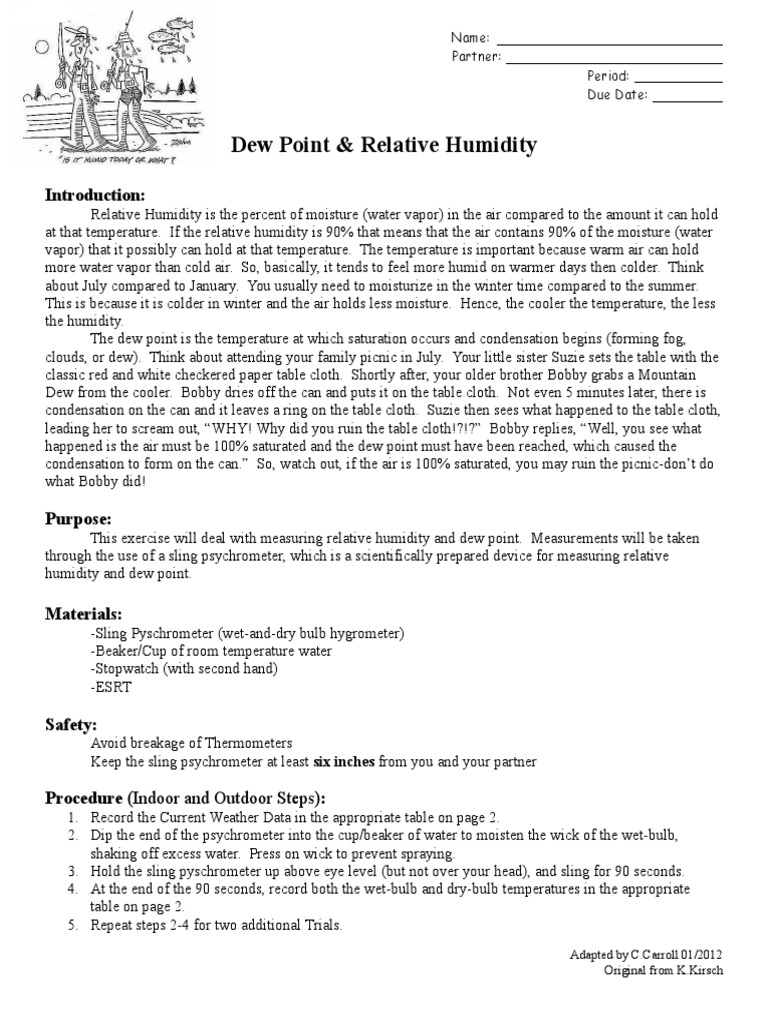 Measuring Dew Point & Humidity | PDF | Humidity | Relative Humidity