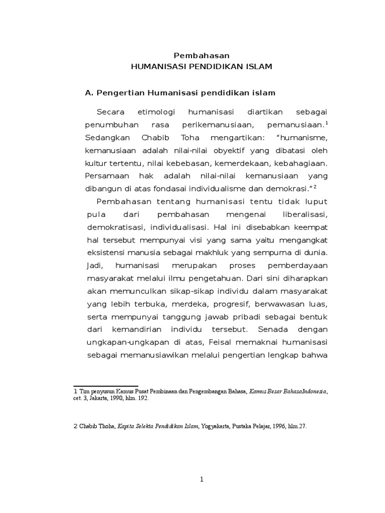 Humanisasi Pendidikan | PDF | Agama & Spiritualitas Humanisasi Pendidikan | PDF | Agama & Spiritualitas