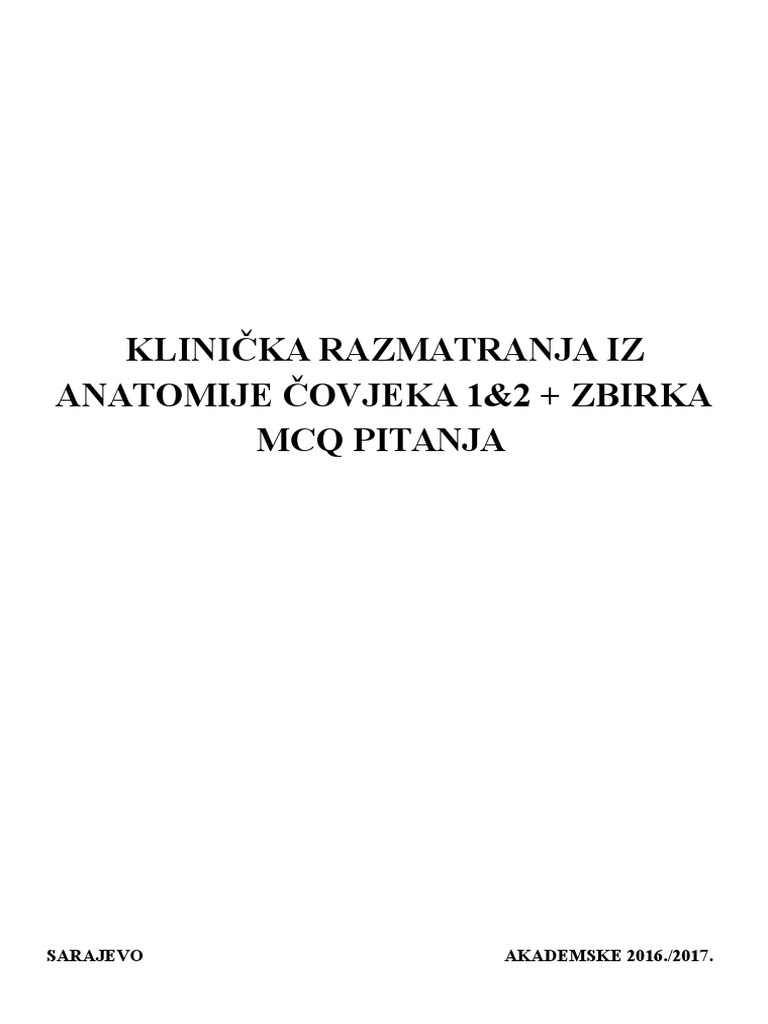 Klinička Razmatranja Iz Anatomije Čovjeka | PDF