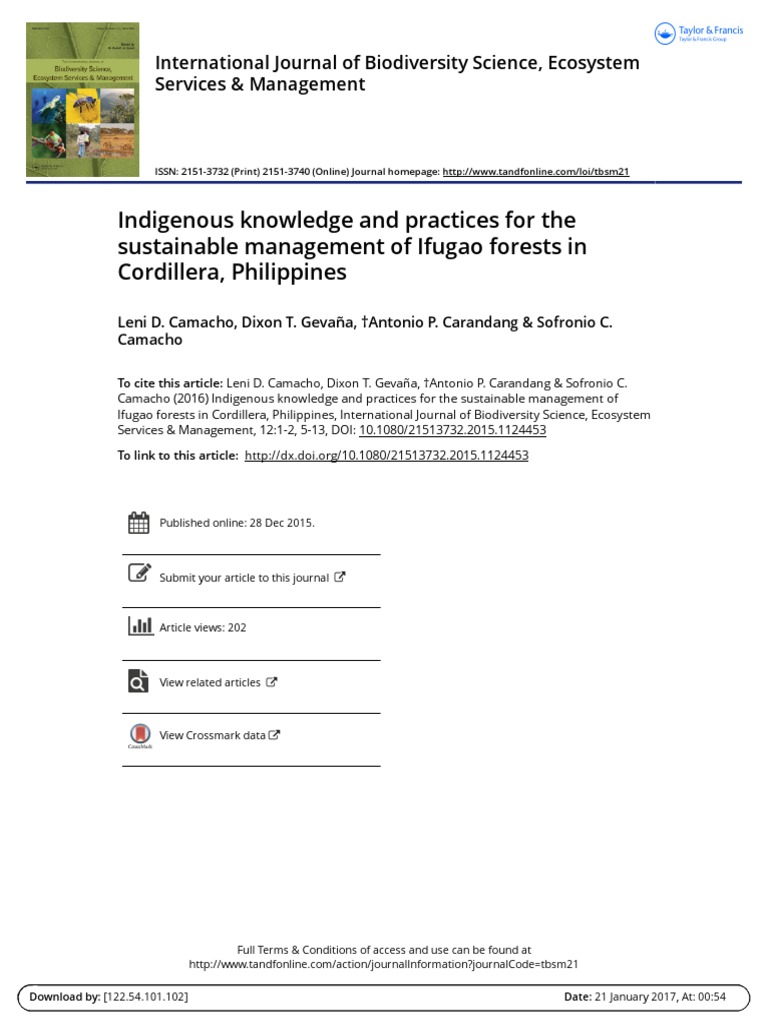 Indigenous Knowledge and Practices For The Sustainable Management of ...
