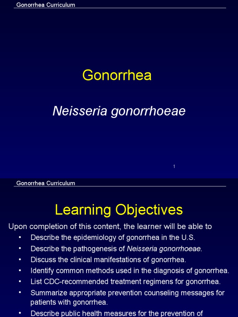 Gonorrhea: Pathogenesis and Management | PDF | Sexually Transmitted ...