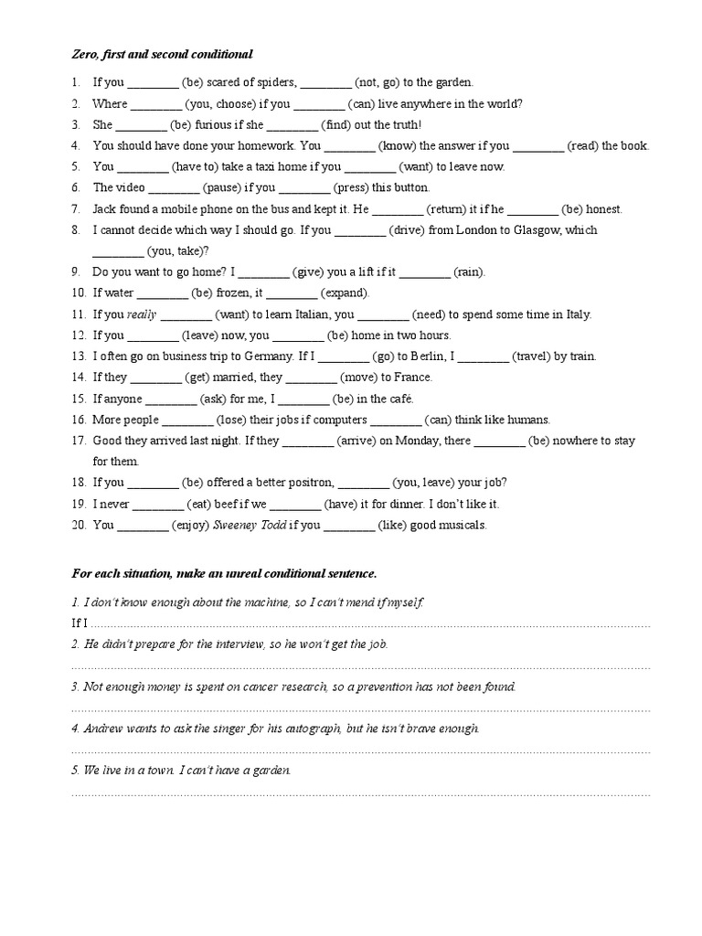 Zero First Second Conditional | PDF | Leisure