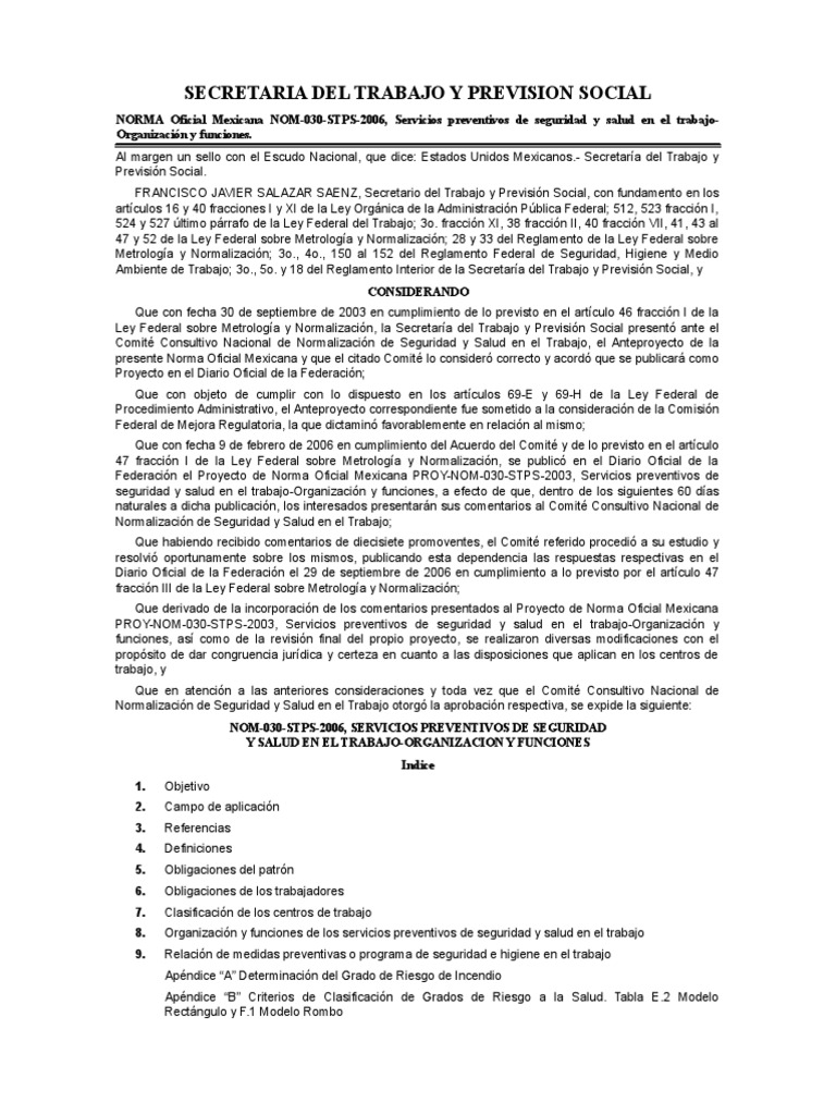 Nom 030 Stps | PDF | La seguridad | Policía