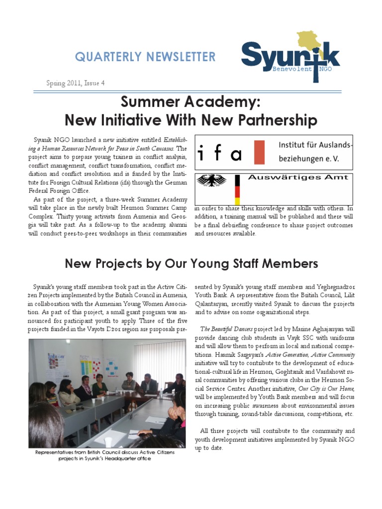 Syunik NGO Newsletter Issue 4 | PDF | Agriculture