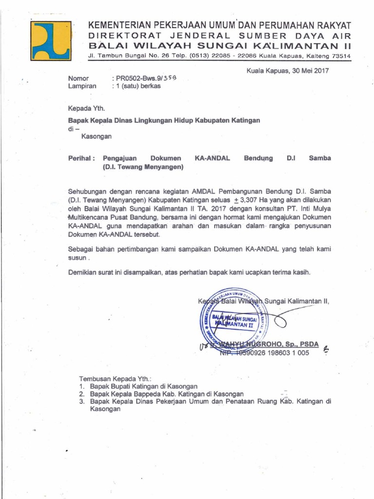 Pengajuan Dokumen Ka-ANDAL | PDF