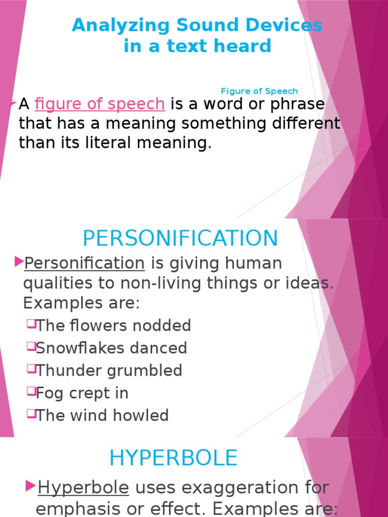Sound Devices and Figures of Speech | PDF | Language Arts & Discipline
