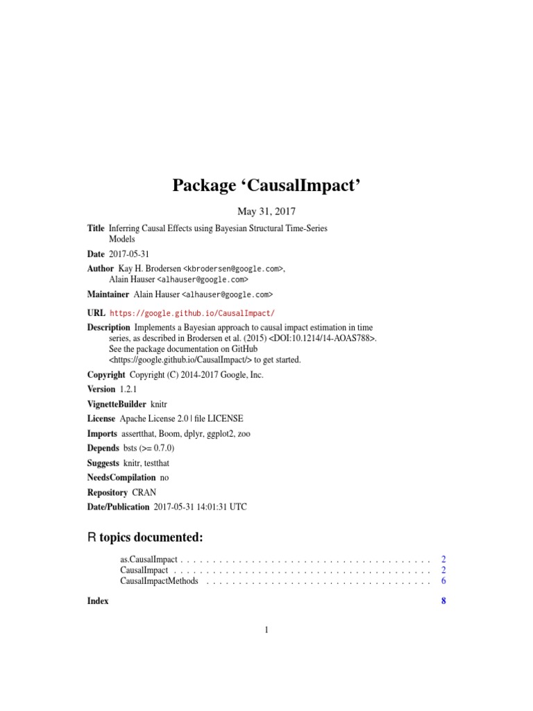 Package CausalImpact - CausalImpact | PDF | Time Series | P Value Package CausalImpact - CausalImpact | PDF | Time Series | P Value