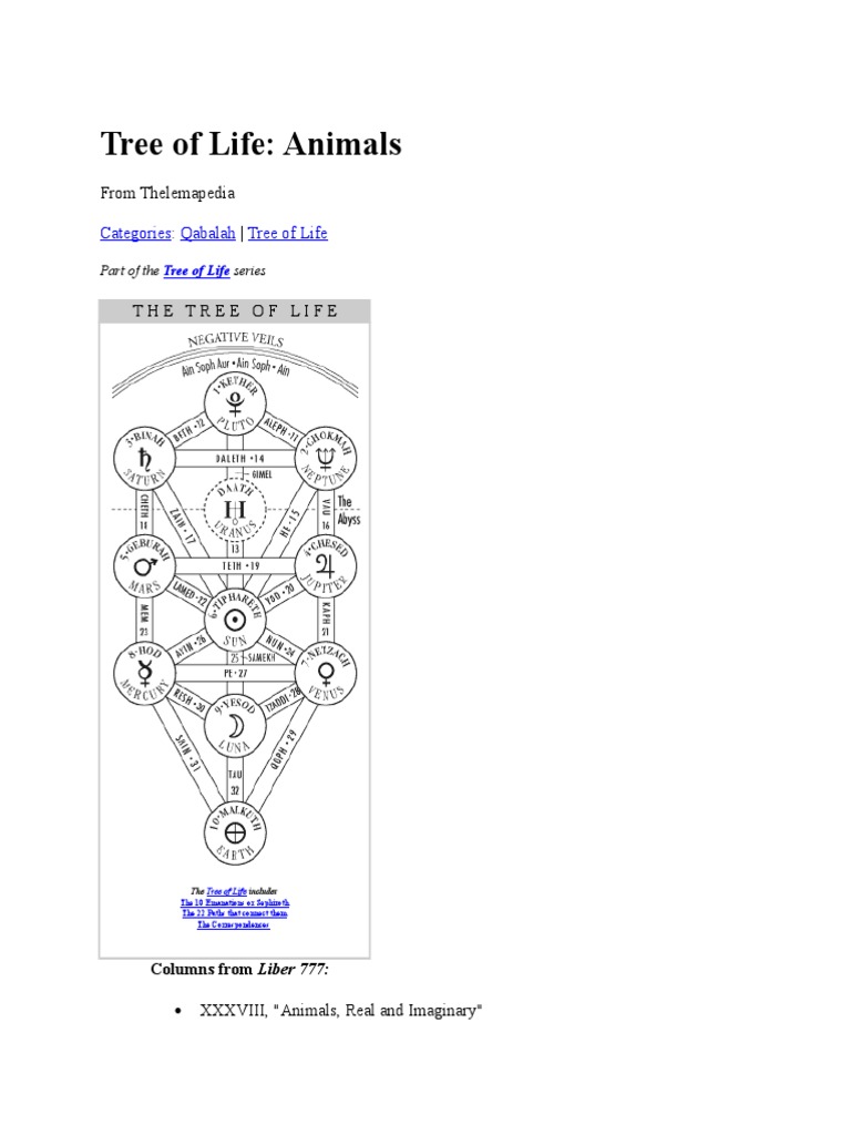 Tree of Life - Animals | PDF | Hermetic Qabalah | Planets In Astrology