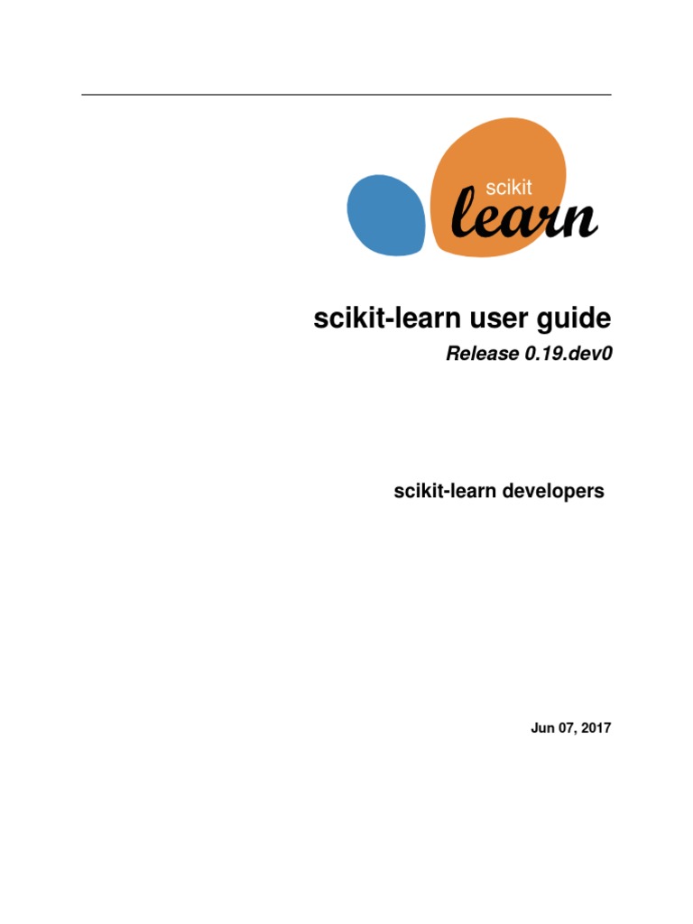 Scikit Learn User Guide Release 0 19 Dev0 Pdf Support Vector