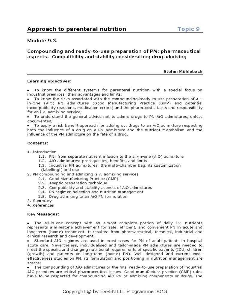 09 - Compounding and Ready-To-Use Preparation of PN Pharmaceutical ...