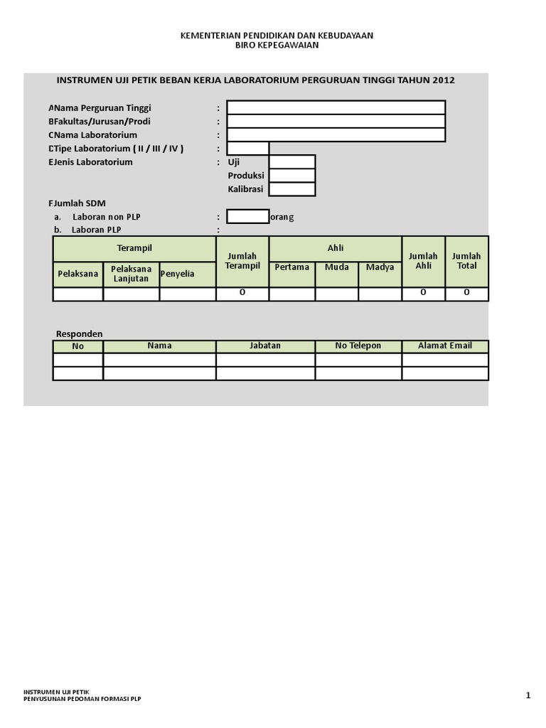 Instrumen Uji Petik PLP | PDF