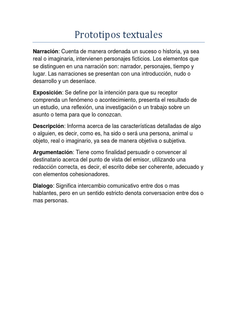 Prototipos Textuales | PDF | Comunicación | Lingüística