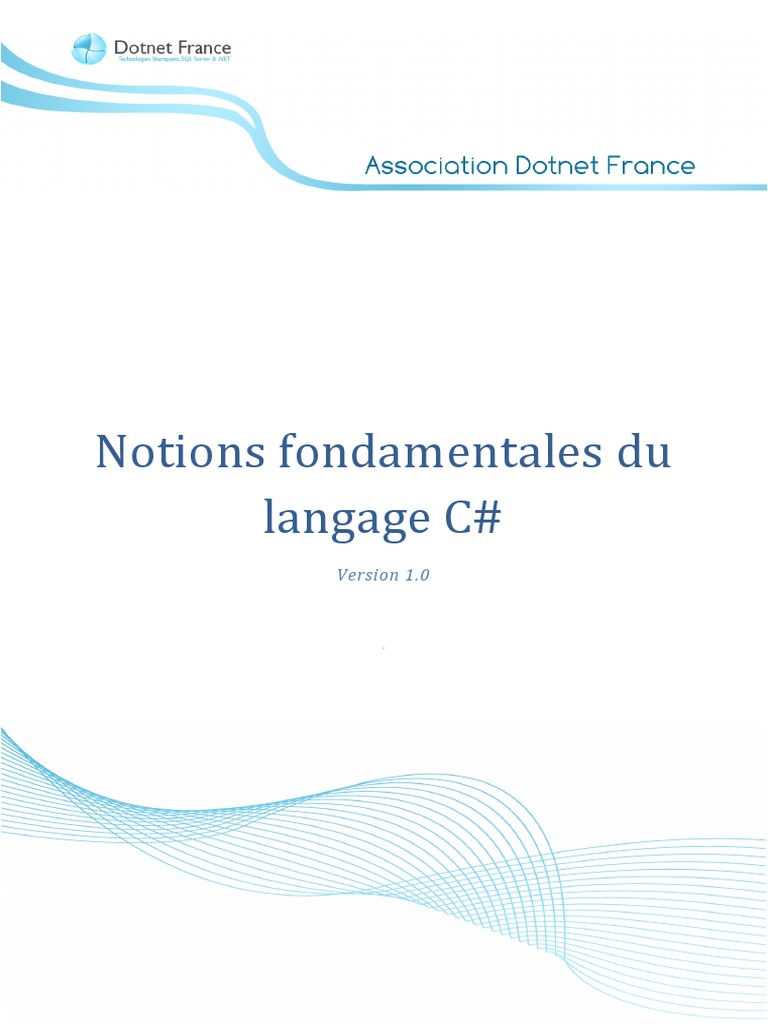 CSharp Base PDF | PDF | C# (Langage de programmation) | Structure de ...