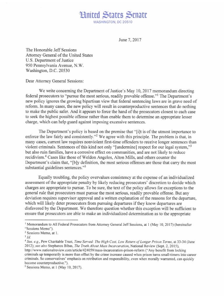 Letter To The Attorney General | PDF