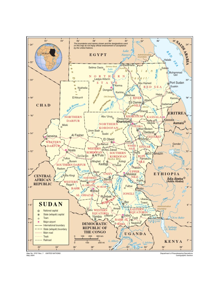Sudan Map | PDF | Khartoum | Nile
